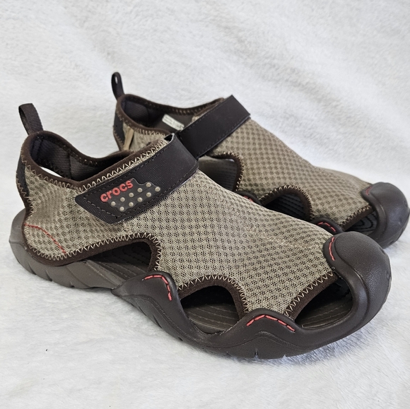 CROCS | Shoes | Nwot Crocs Swiftwater Water Shoes Deck Sandals Mesh ...